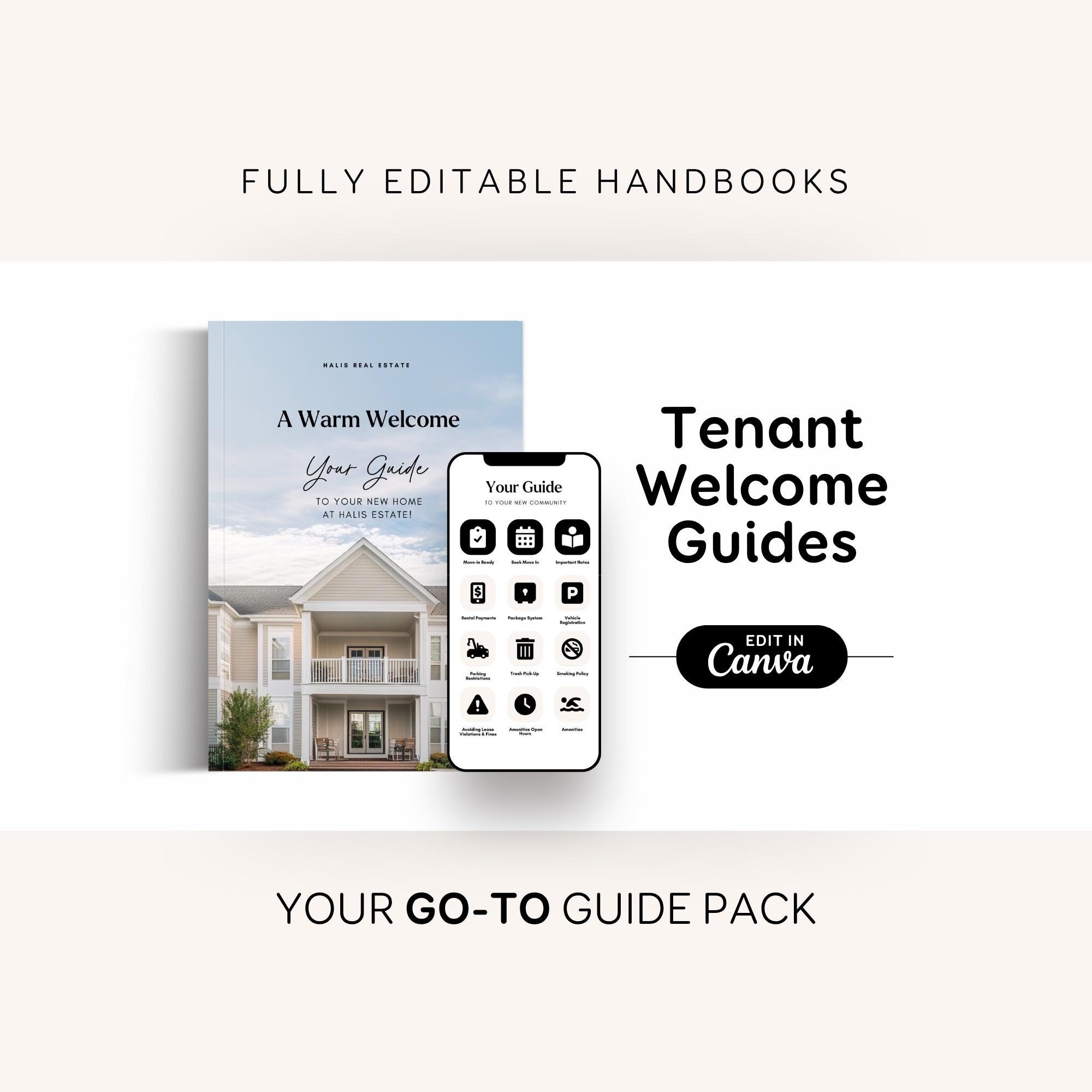 Tenant Welcome Packet, Editable Move-in Guide (digital & Printable) RE1 ...