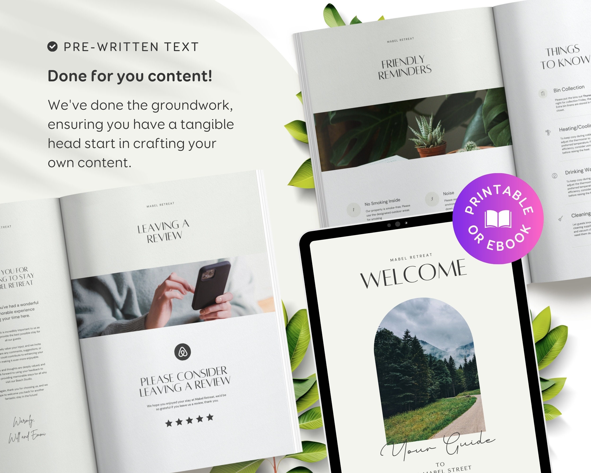 Airbnb Welcome Book Template Lake House, Mountain, Cabin, Guest Manual ...