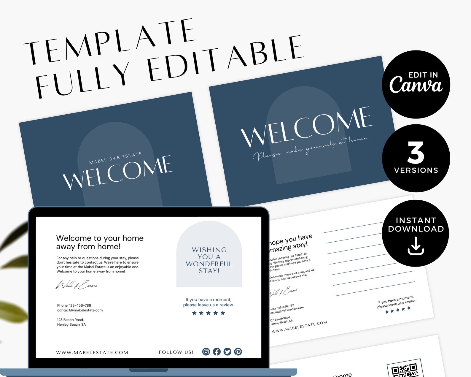 Airbnb Welcome Card Template, Vrbo Welcome Card, Guest Card Welcome ...