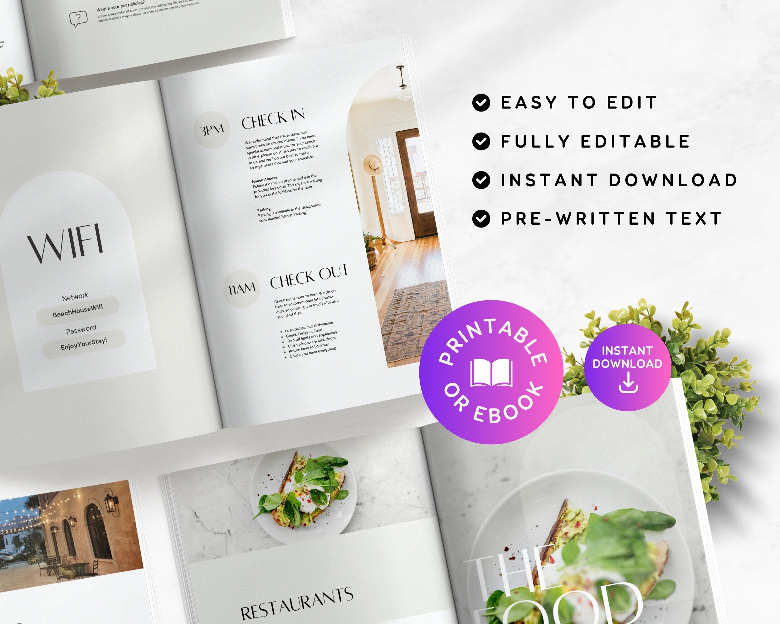 Airbnb Welcome Book Template Lake House, Mountain, Cabin Guest Manual ...