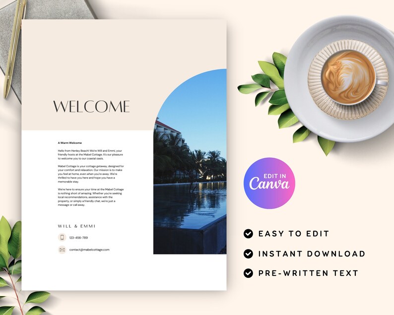 Airbnb Welcome Letter Template Airbnb Canva Short Term Rental Thank You ...