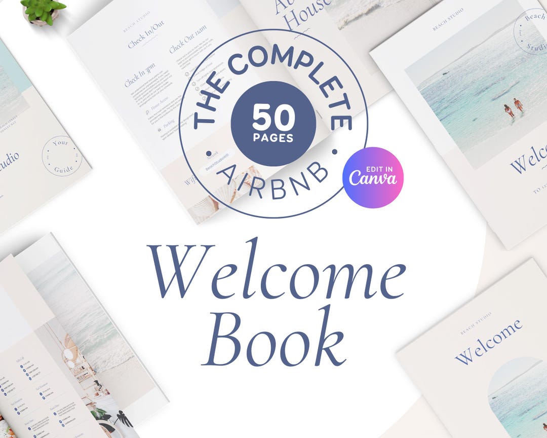 Airbnb Beach House Welcome Guide Book Template for Lake House, Cabin ...