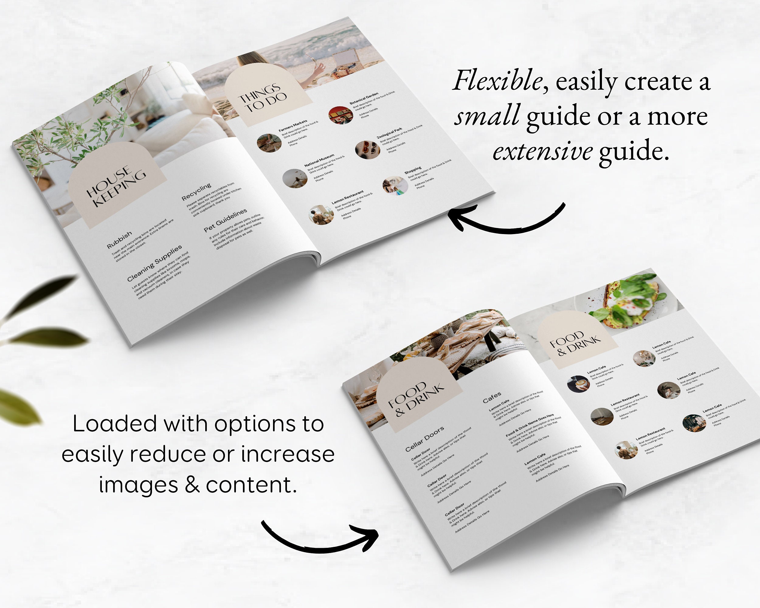 Modern Airbnb Welcome Guide Book Template for Cottage, Lake House ...