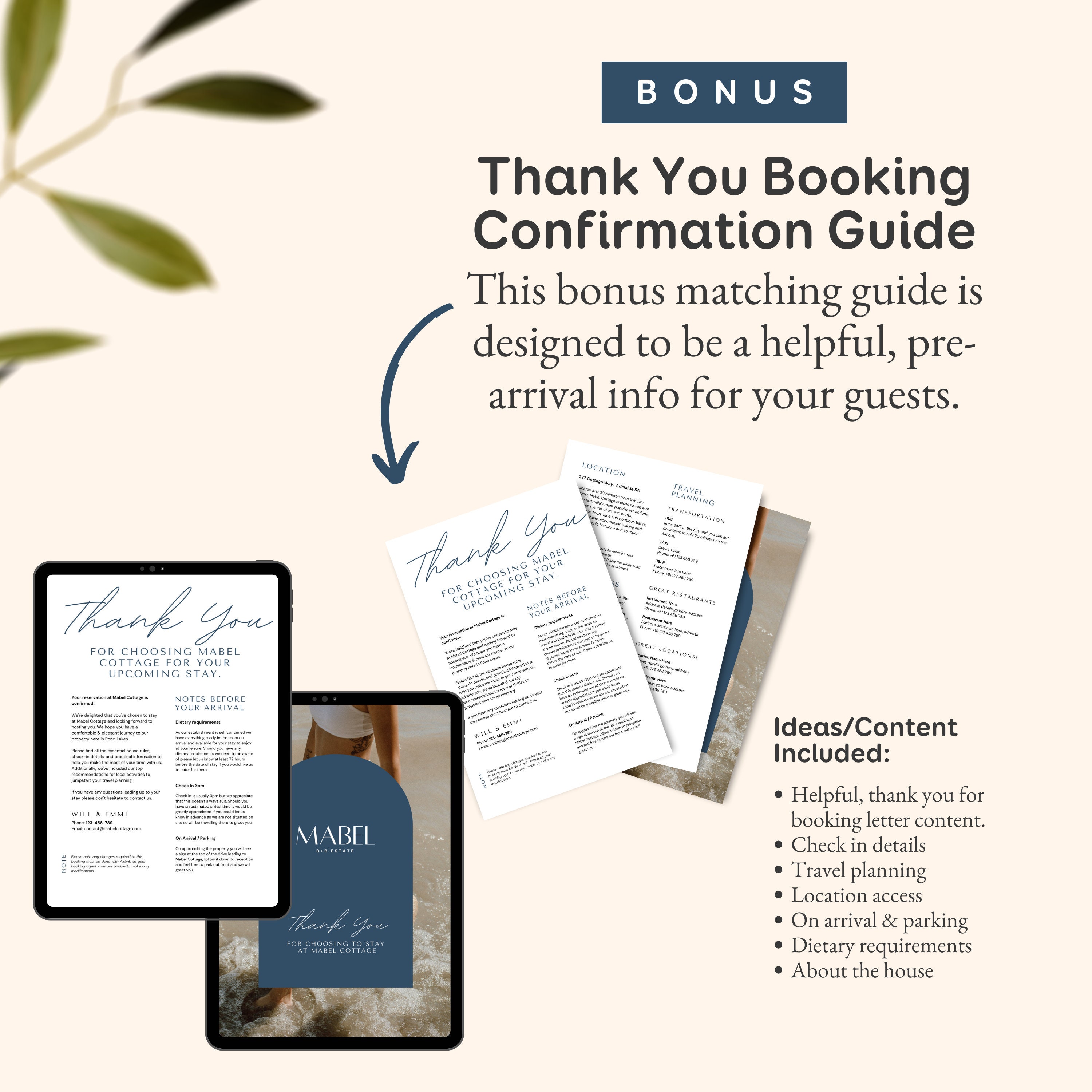 Beach Airbnb Welcome Sign & Flyer, Digital Download, Canva Template ...