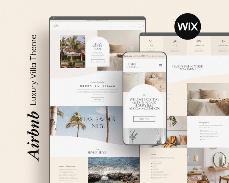 Airbnb Booking Website Template Premium Wix Theme, Vacation Rental ...