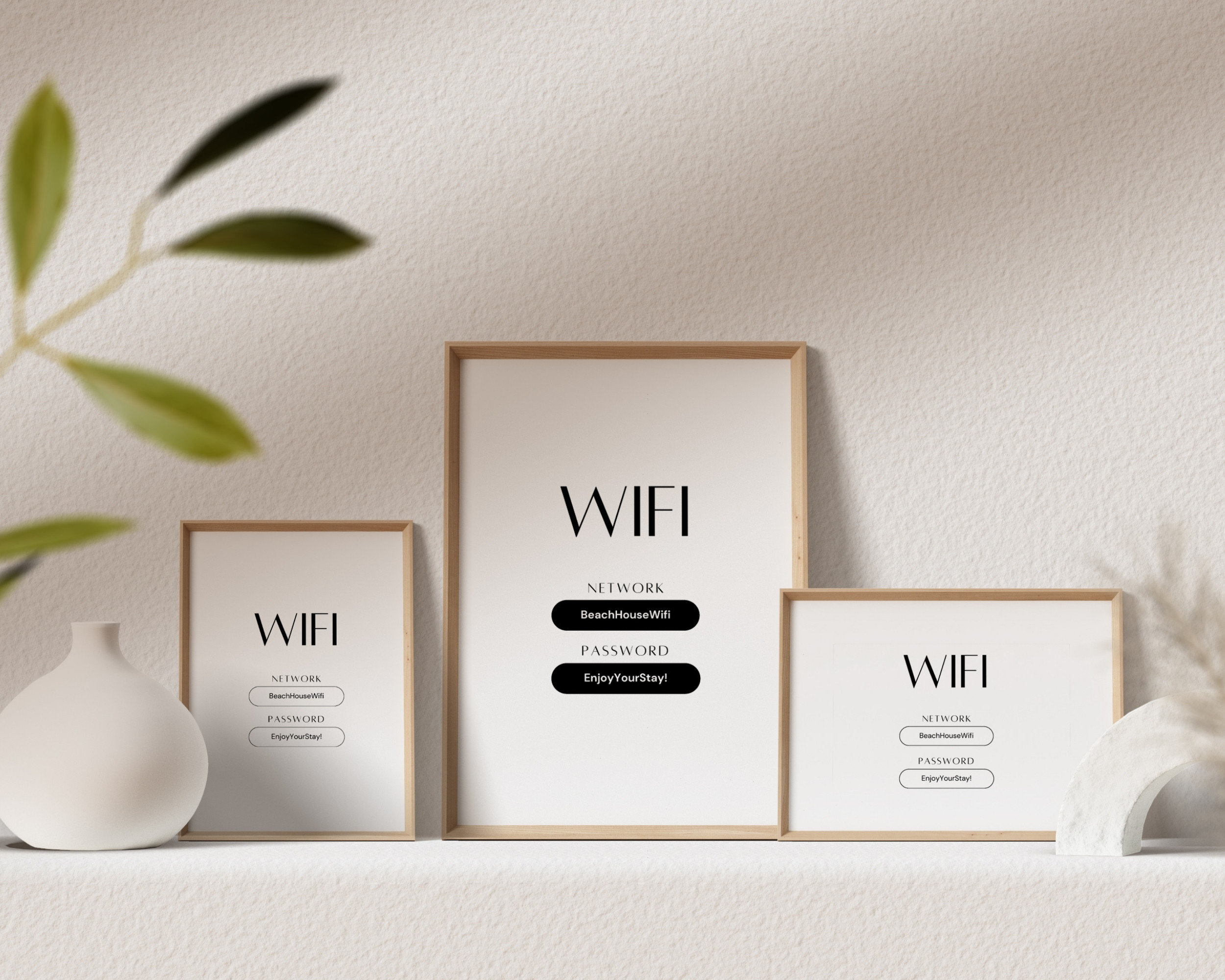 Vacation Rental Wifi Password Sign, Digital Airbnb Editable Template ...