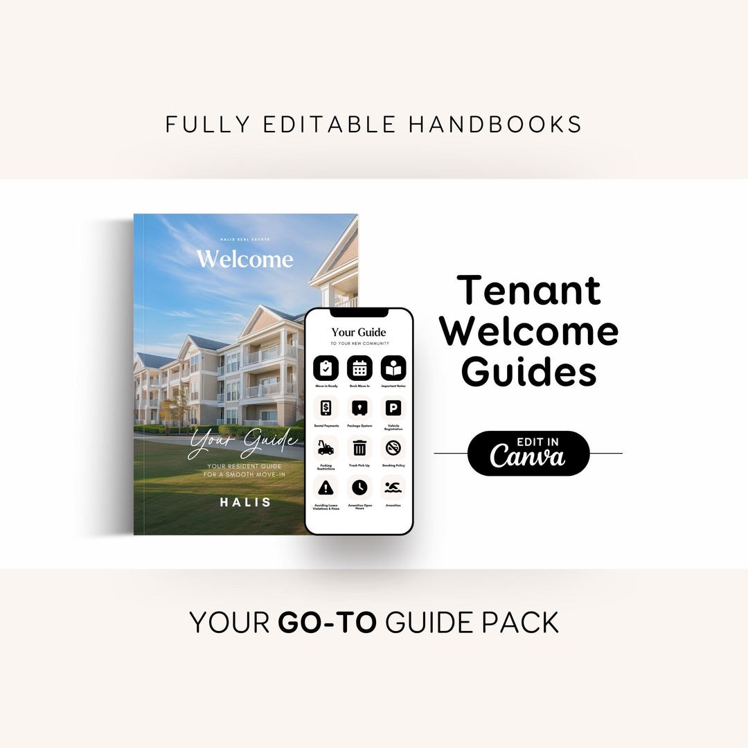 Editable Tenant Handbooks - Printable & Digital | Apartment Welcome ...