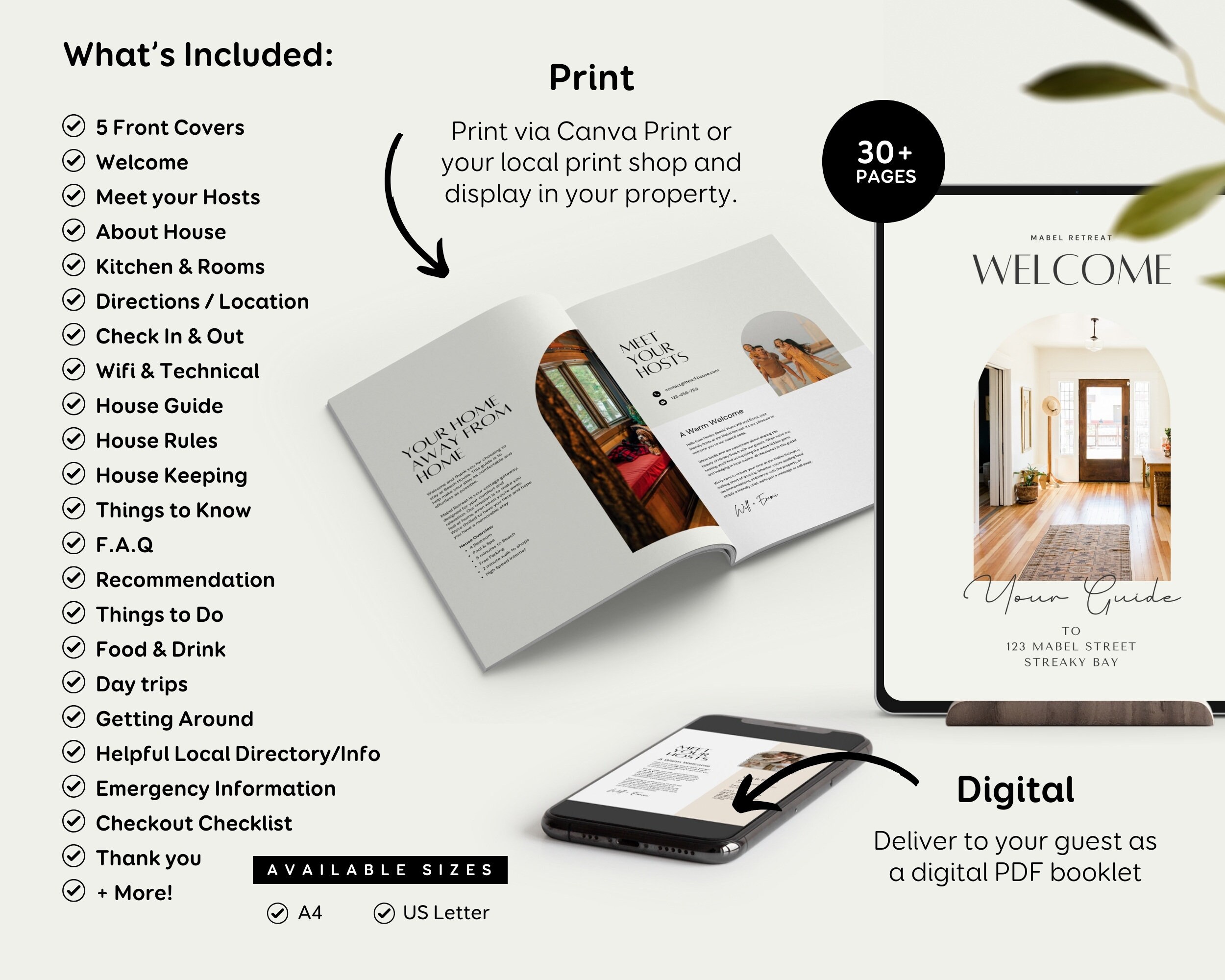 Airbnb Welcome Book Template Lake House, Mountain, Cabin Guest Manual ...