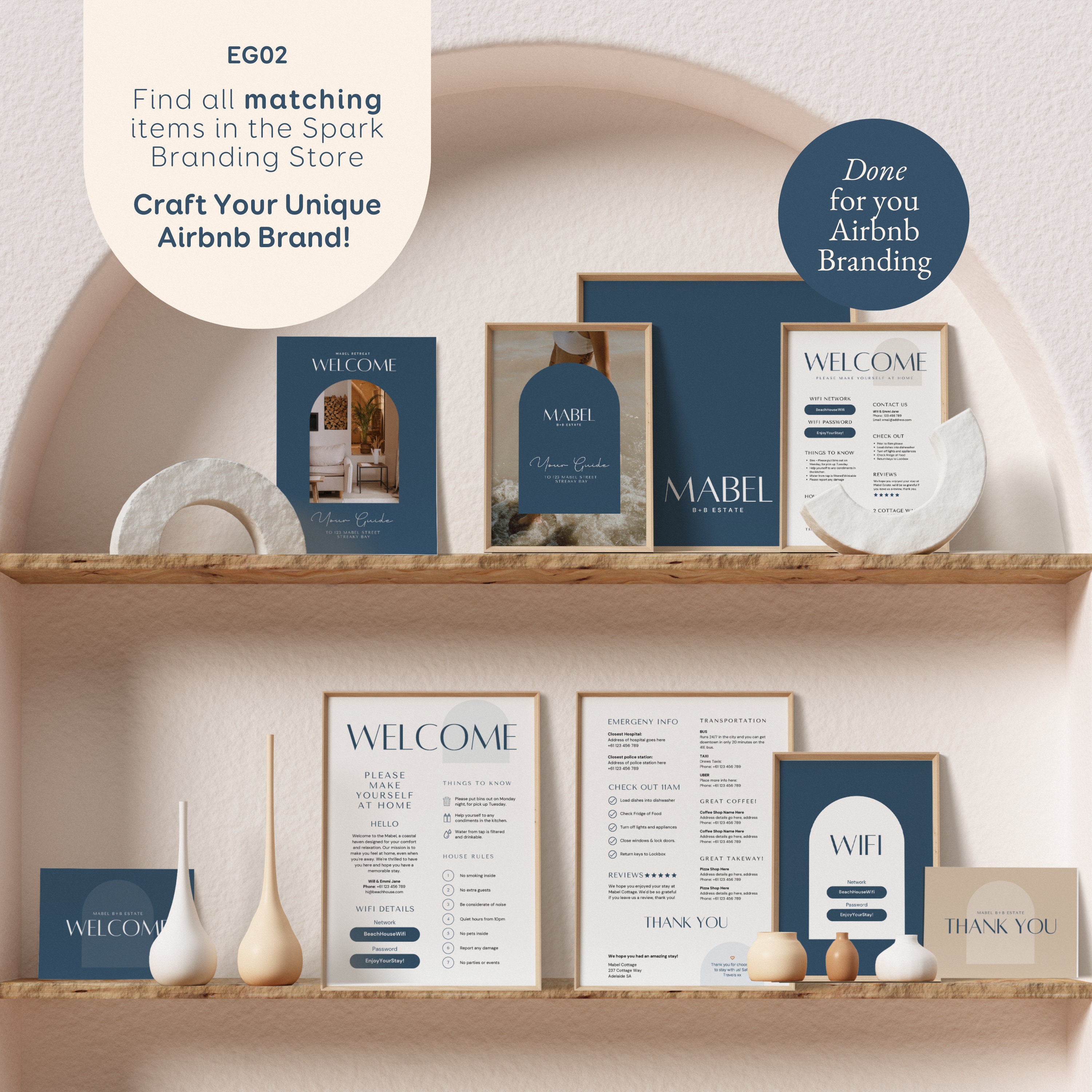 Beach Airbnb Welcome Sign & Flyer, Digital Download, Canva Template ...