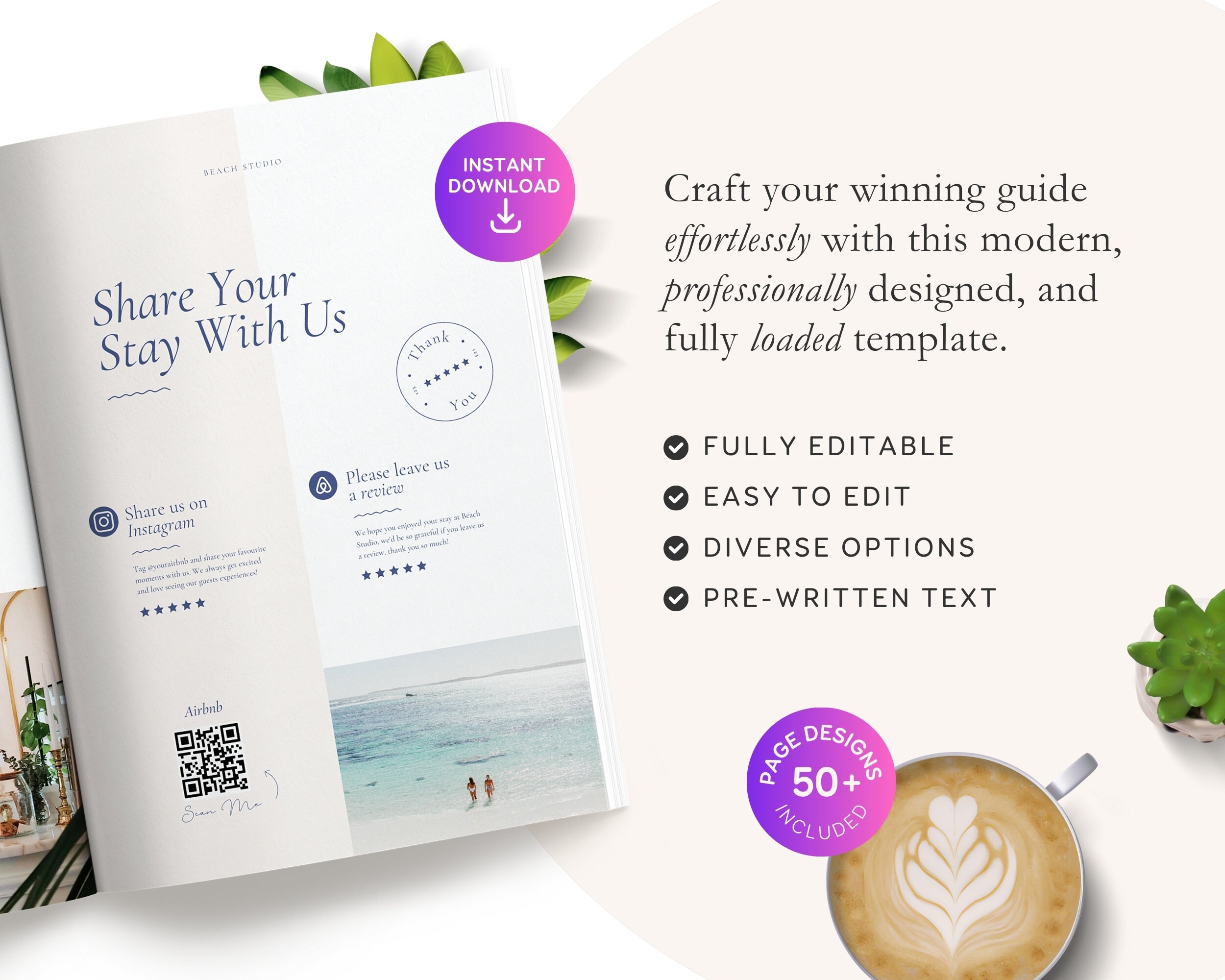 Airbnb Beach House Welcome Guide Book Template for Lake House, Cabin ...