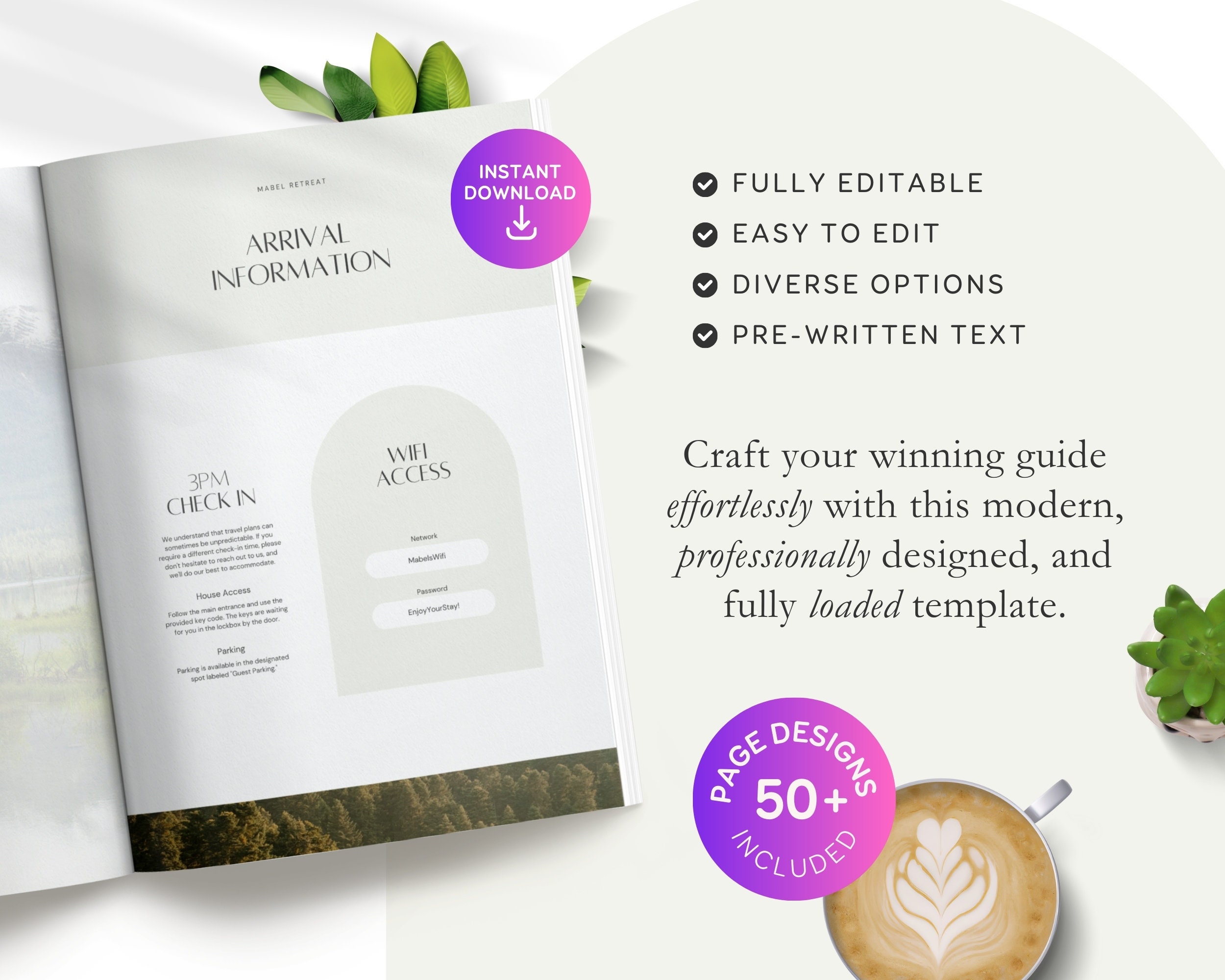 Airbnb Welcome Book Template Lake House, Mountain, Cabin, Guest Manual ...