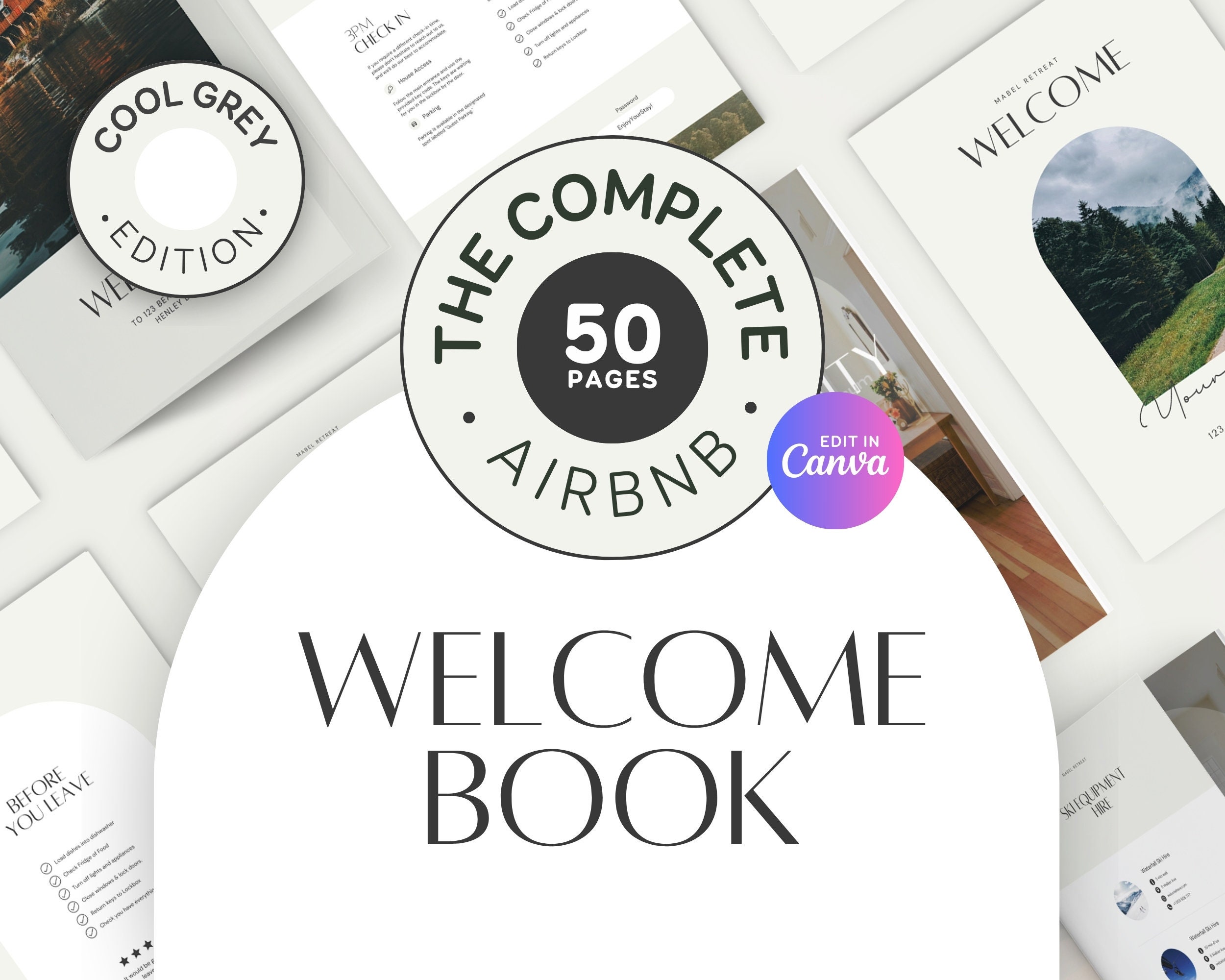 Airbnb Welcome Book Template Lake House, Mountain, Cabin, Guest Manual ...