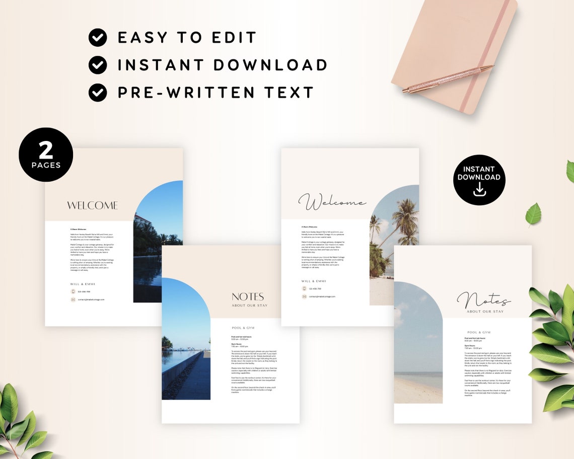 Airbnb Welcome Letter Template Airbnb Canva Short Term Rental Thank You ...