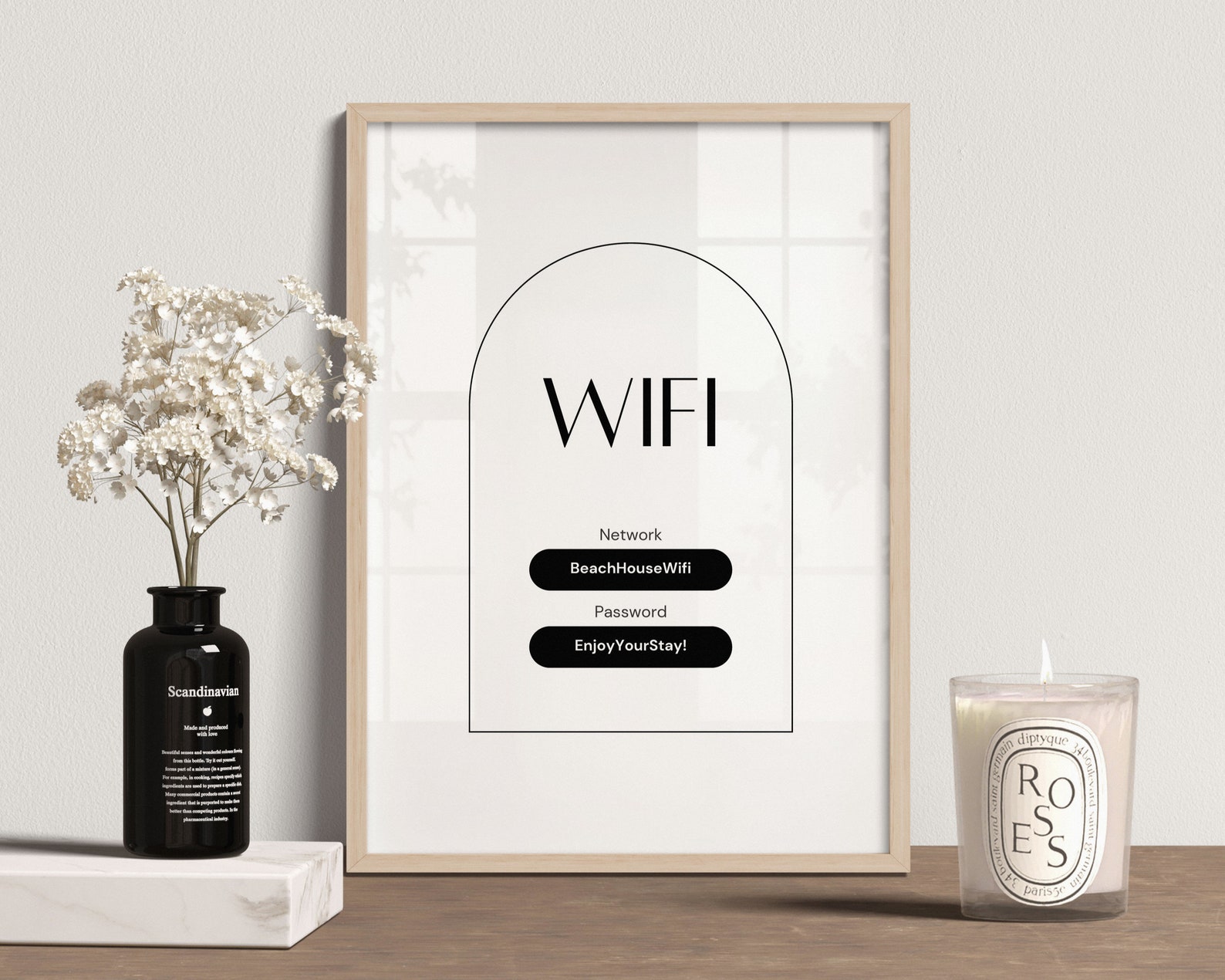 Vacation Rental Wifi Password Qr Code Sign, Digital Airbnb Editable ...