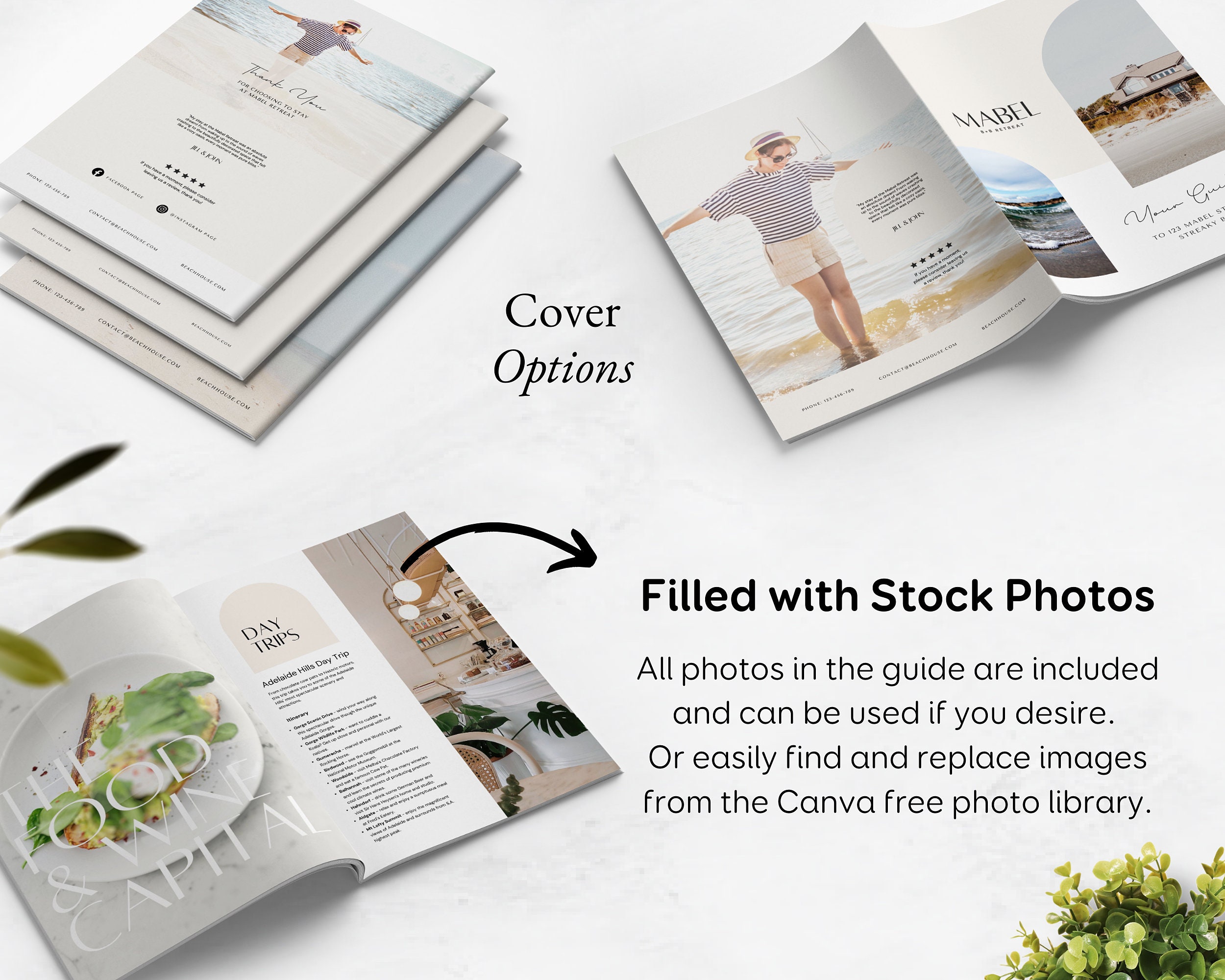 Modern Airbnb Welcome Guide Book Template for Cottage, Lake House ...