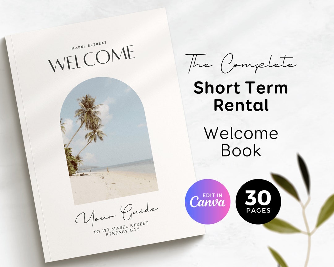 Modern Airbnb Welcome Guide Book Template for Cottage, Lake House ...