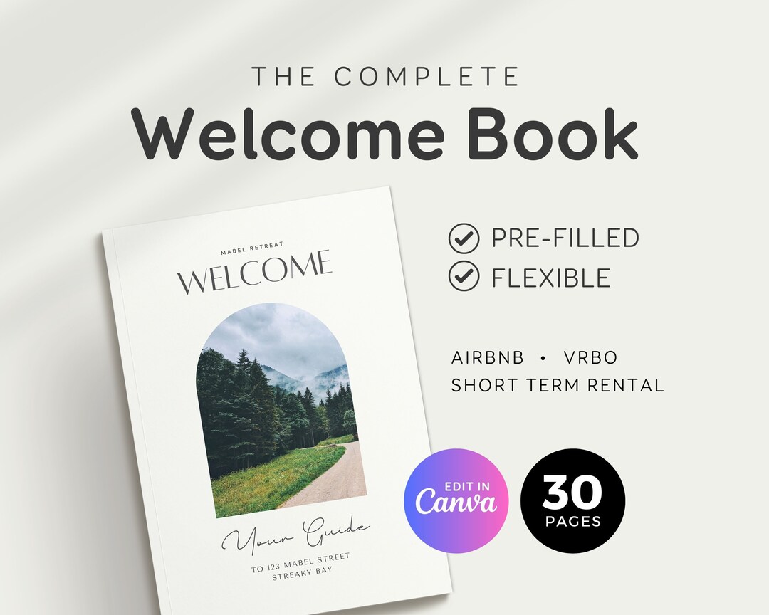 Airbnb Welcome Book Template Lake House, Mountain, Cabin Guest Manual ...