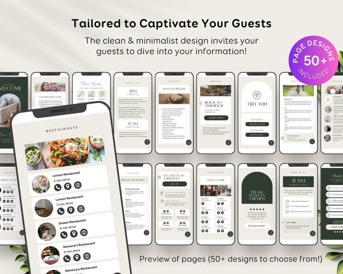 Digital Airbnb Welcome Guide Book Template for Mobile, House Manual ...