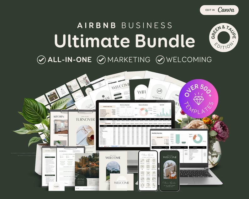 Airbnb Cabin Host Template Bundle- Digital & Printable Welcome Guide ...