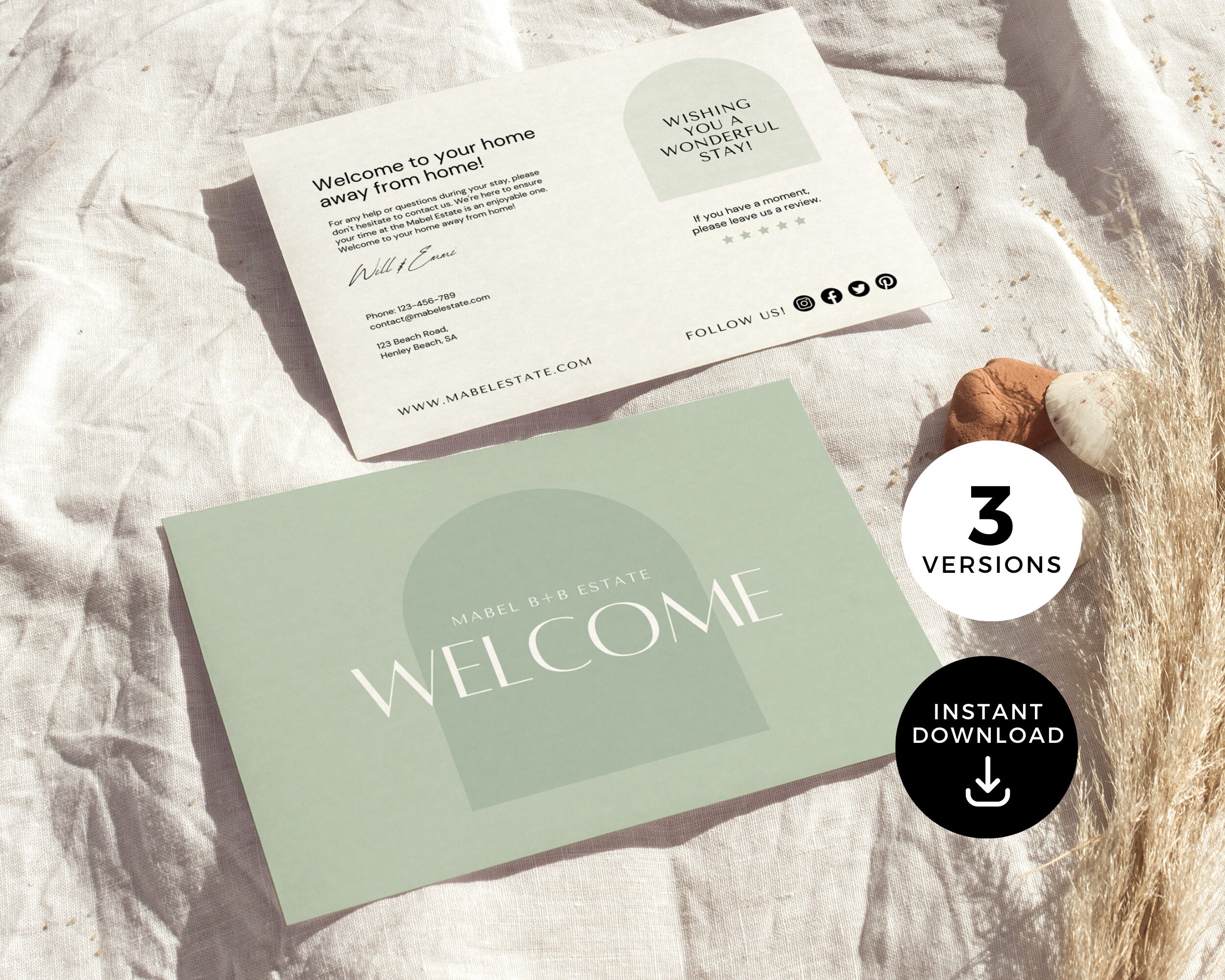 Airbnb Welcome Card Template, Vrbo Welcome Card, Guest Welcome Note ...