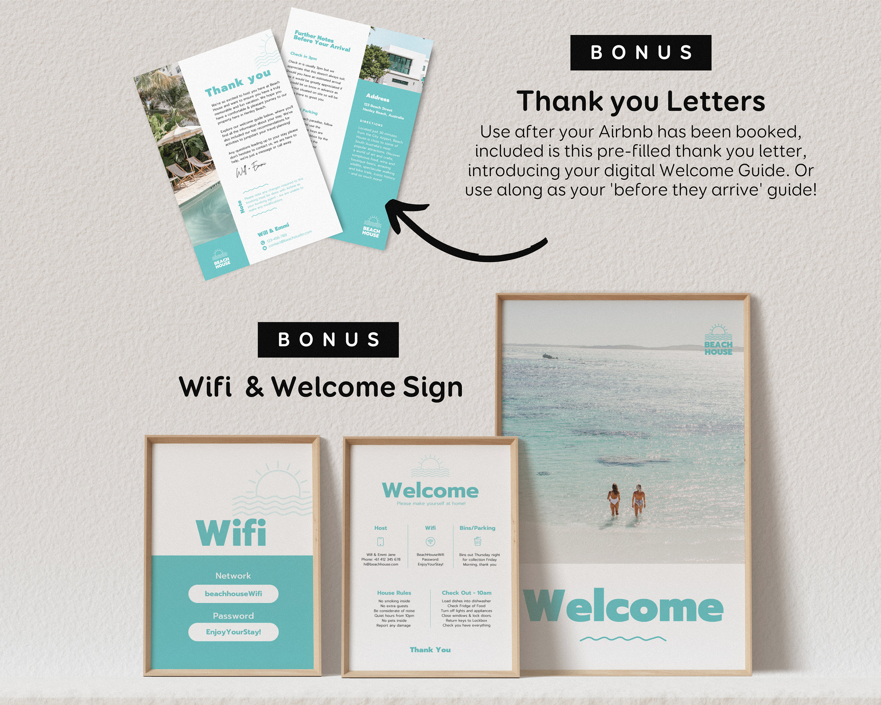 Airbnb Beach Welcome Book Template Beach House, Short Term Rental ...