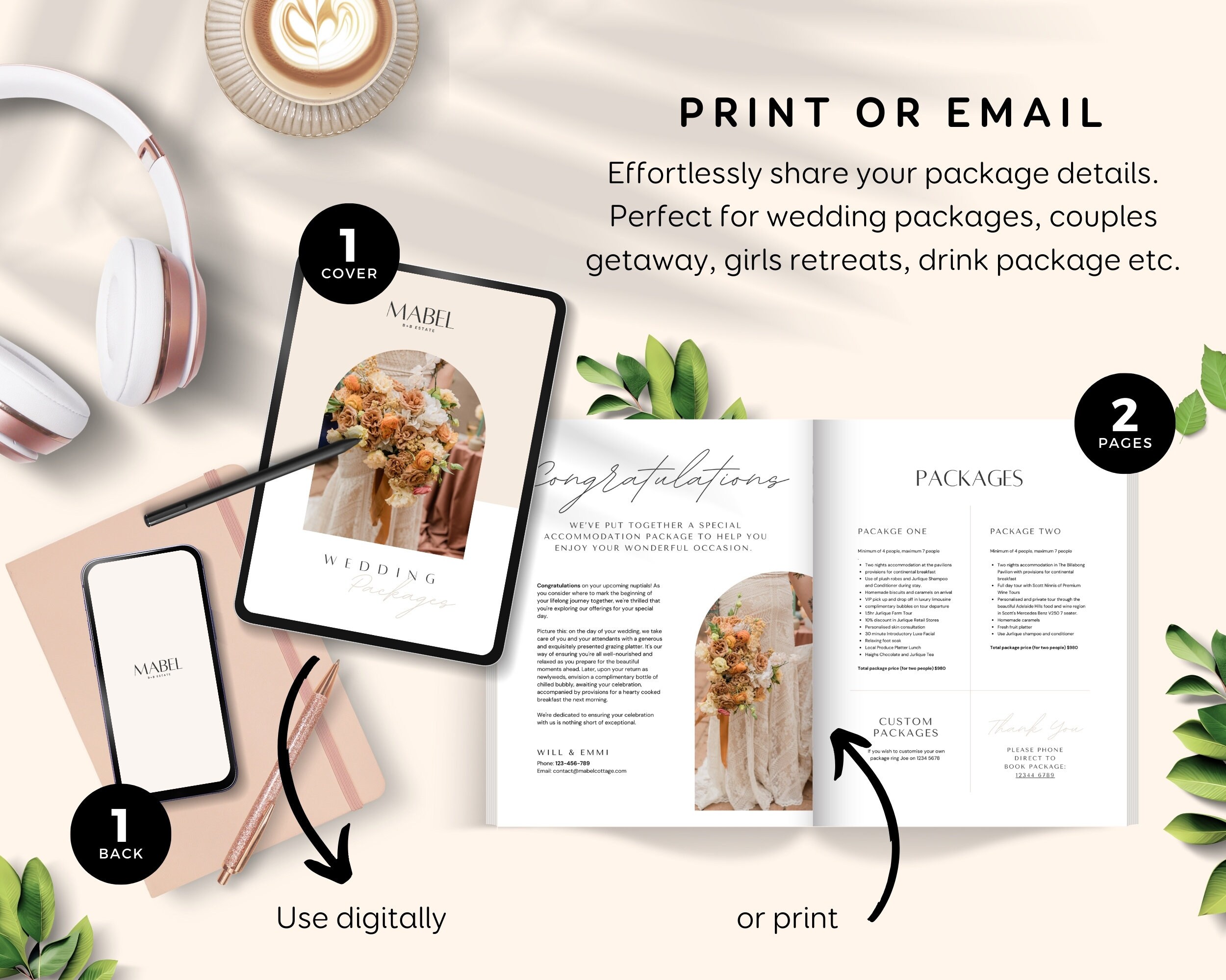 Airbnb Packages Canva Template, Venue Rental Packages, Drink Package ...