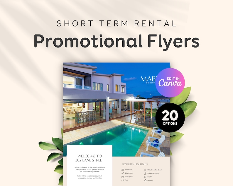 Airbnb Marketing Flyer Vacation Rental Marketing Flyer Canva Template ...