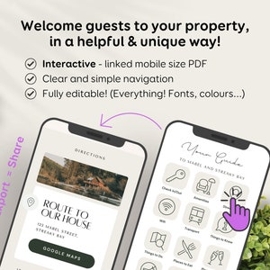 Digital Airbnb Welcome Guide Book Template for Mobile, House Manual ...