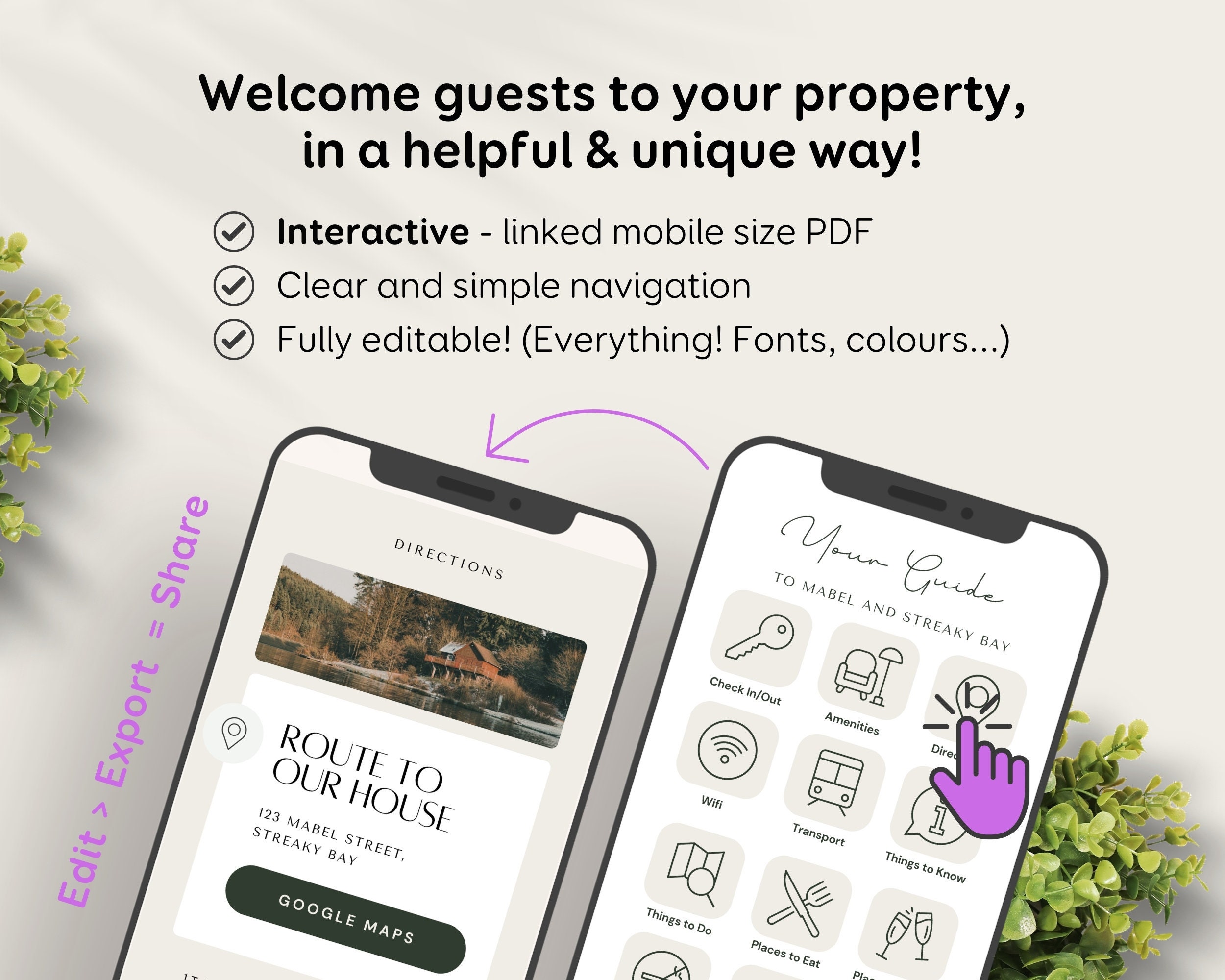Digital Airbnb Welcome Guide Book Template for Mobile, House Manual ...