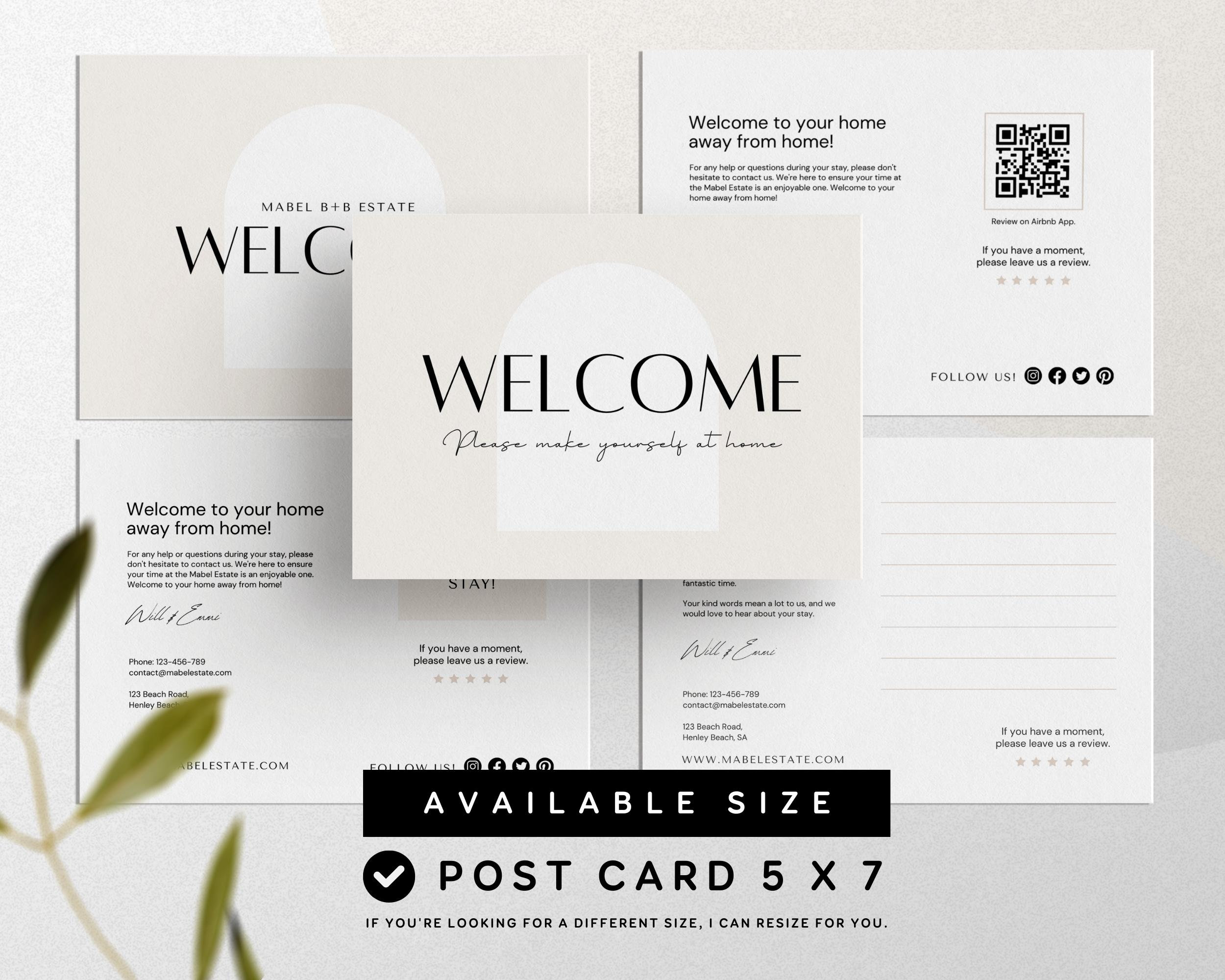 Airbnb Welcome Card Template, Vrbo Welcome Card, Guest Card Welcome ...