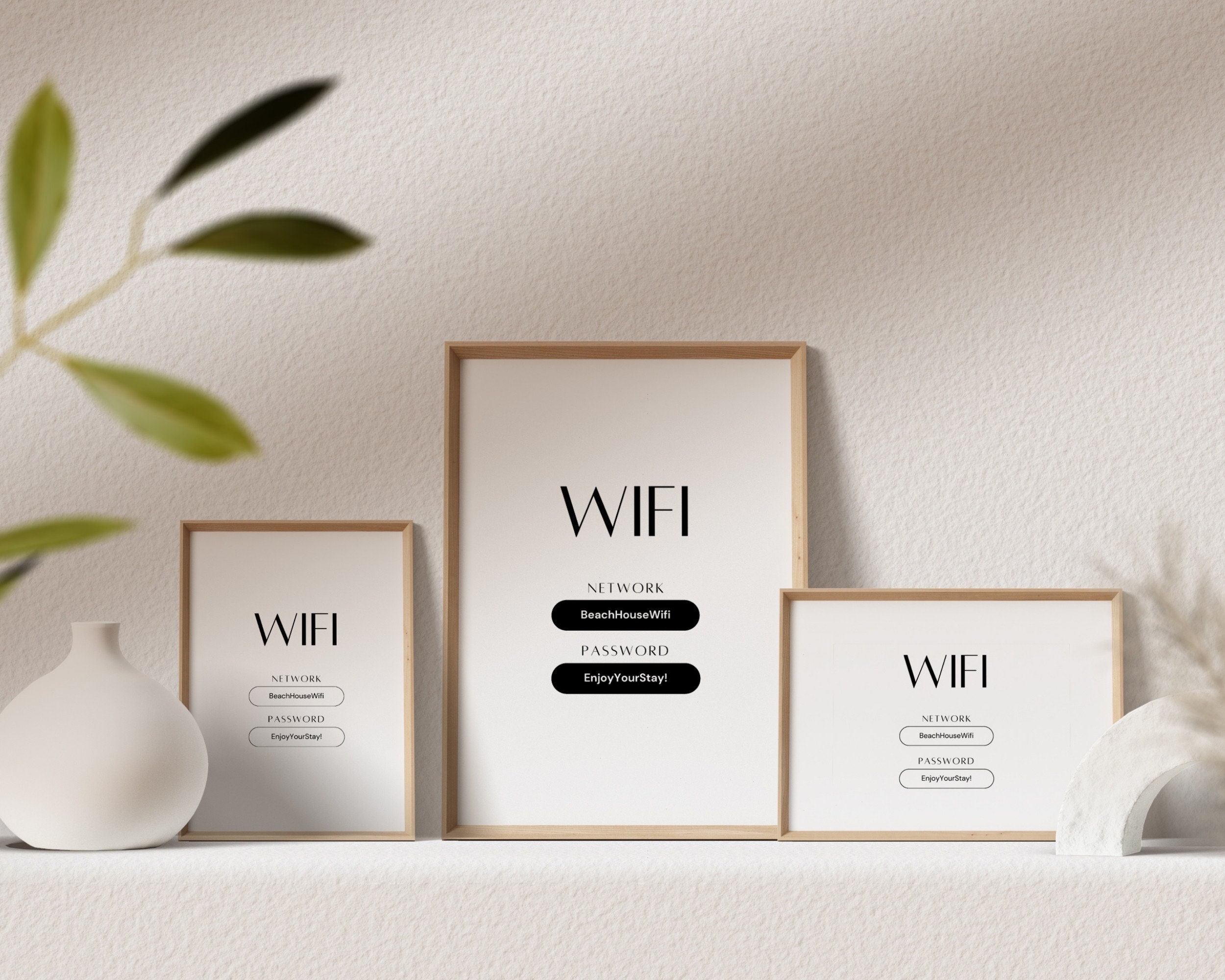 Wifi Printable Sign - Digital Editable Template, Airbnb Wifi Sign, Wifi ...