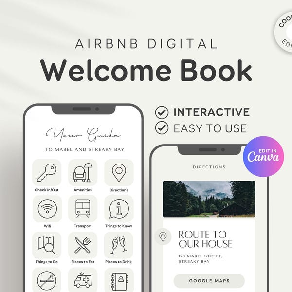 Airbnb Welcome Book Template Canva Host Bundle Kit Welcome Pack, Airbnb ...