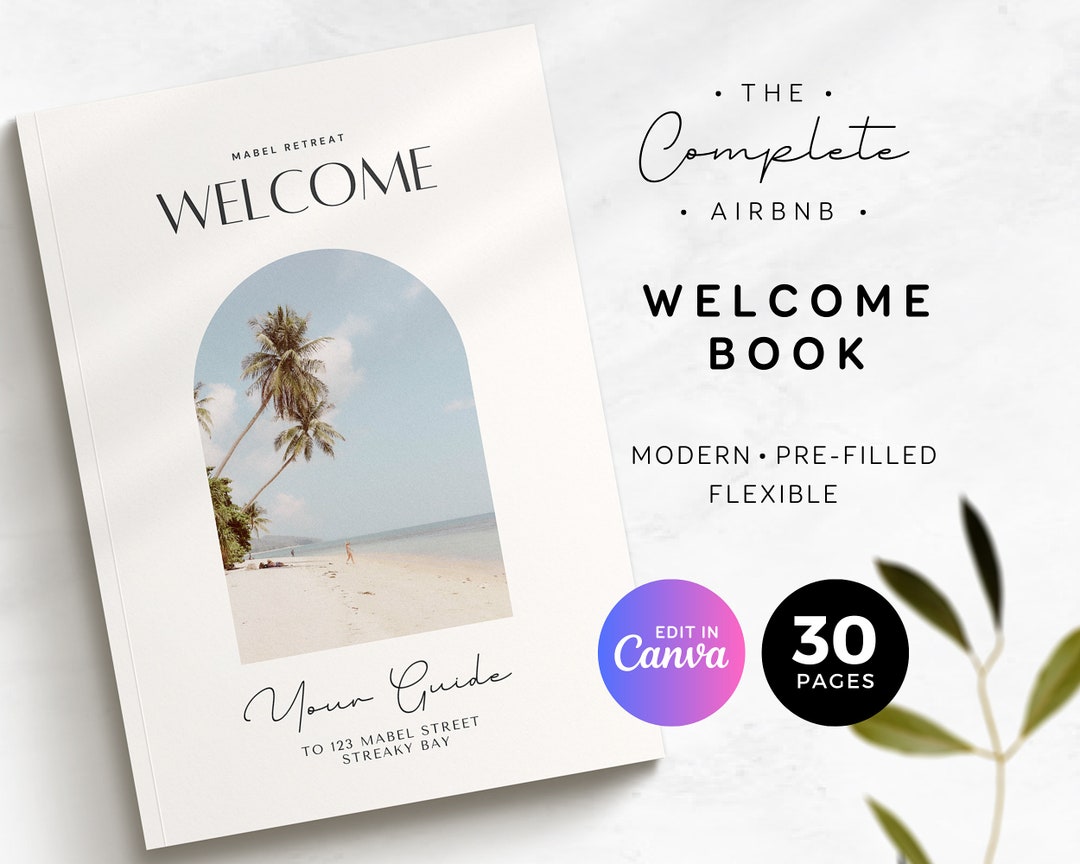 Airbnb Welcome Guide Book Template Modern Beach House, Villa, Cabin ...