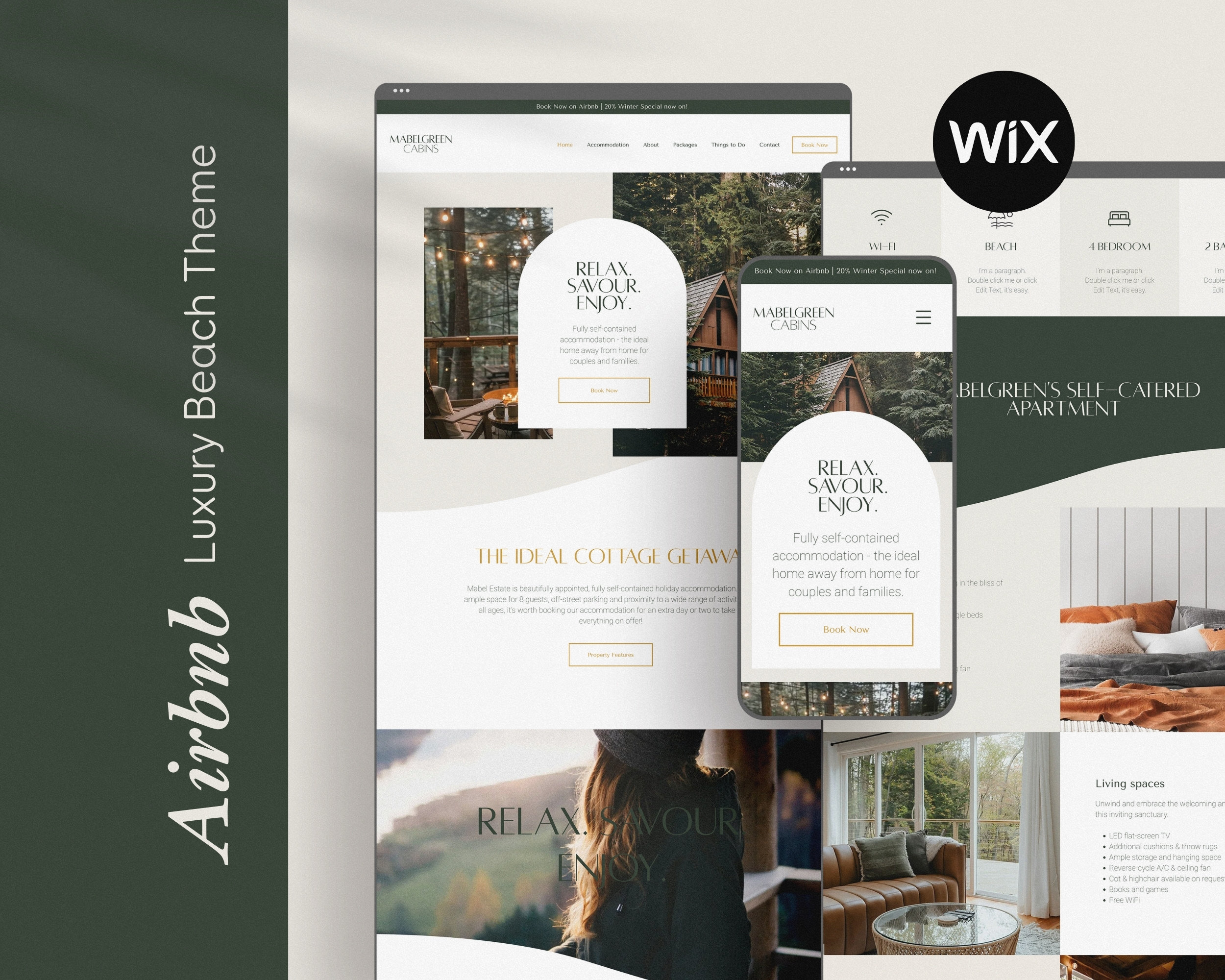 Vacation Rental Website Template Airbnb Wix Website Template Airbnb Wix Template Professional ...