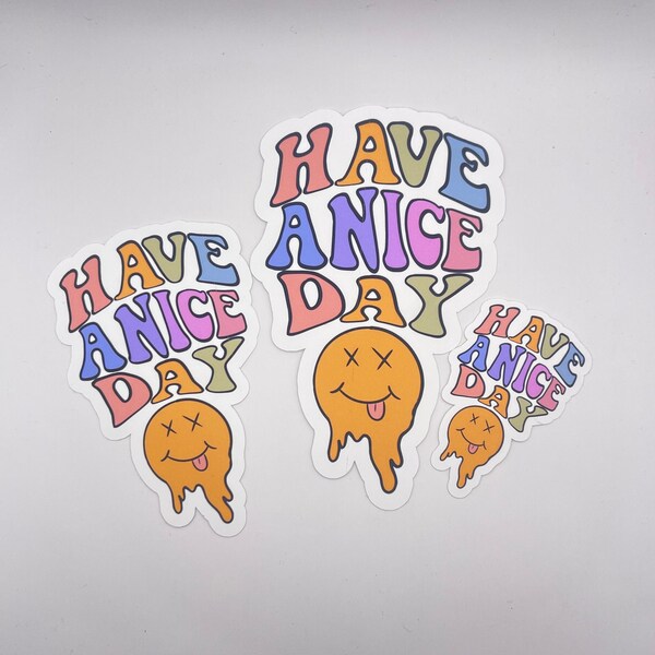 Smiley Face Have a Nice Day Sticker - Etsy