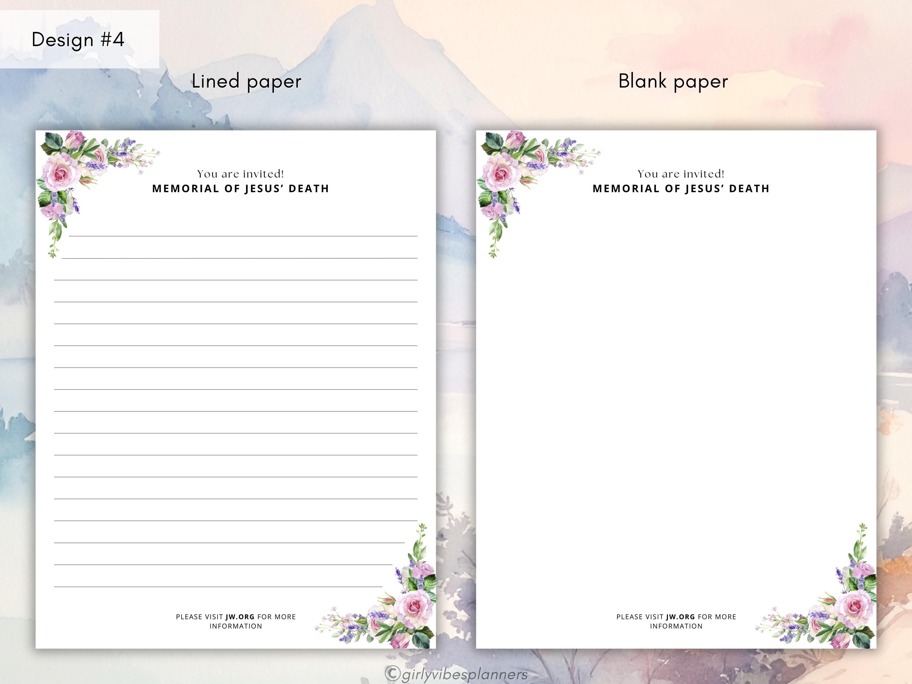 JW Invitation to the Memorial. Letter Writing Templates PDF - Etsy