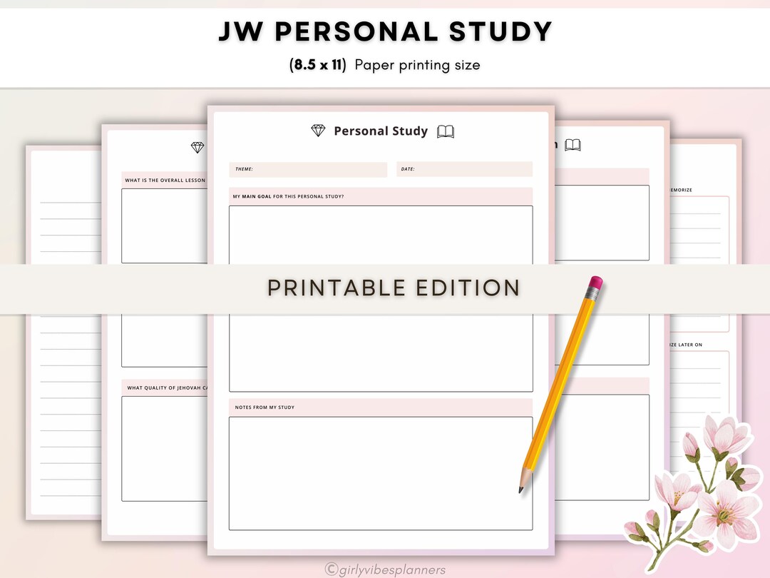 JW Personal Study PDF for Printing & Goodnotes - Etsy