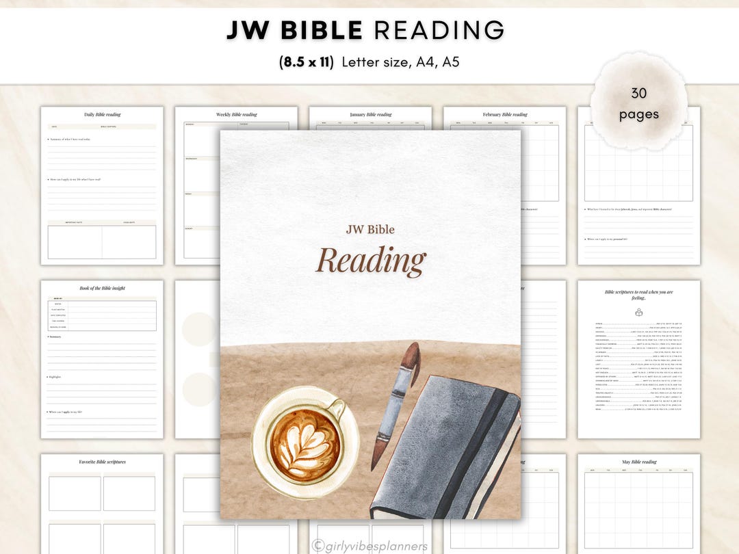 JW Bible Reading Templates PDF for Printing and Annotation App - Etsy