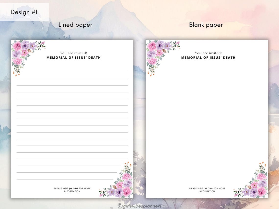 JW Invitation to the Memorial. Letter Writing Templates PDF - Etsy