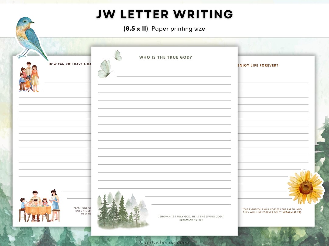 JW Letter Writing Templates PDF - Etsy