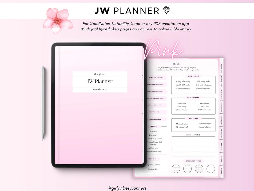 JW Digital Planner, JW Planner, Spirituality JW Planner - Etsy