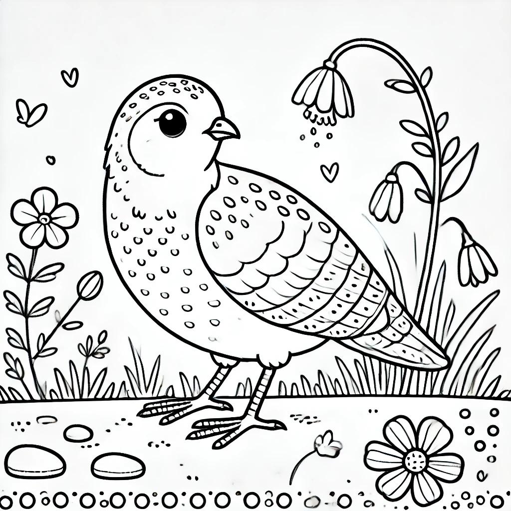 Quail Coloring Page - Etsy
