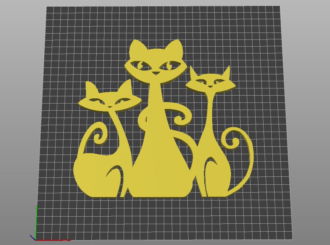 MCM Cat Trio Mid Century Modern .STL .OBJ File for 3D Printing - Etsy