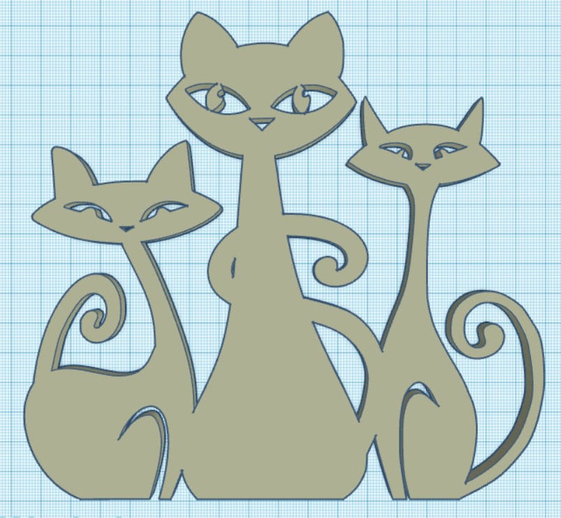 MCM Cat Trio Mid Century Modern .STL .OBJ File for 3D Printing - Etsy
