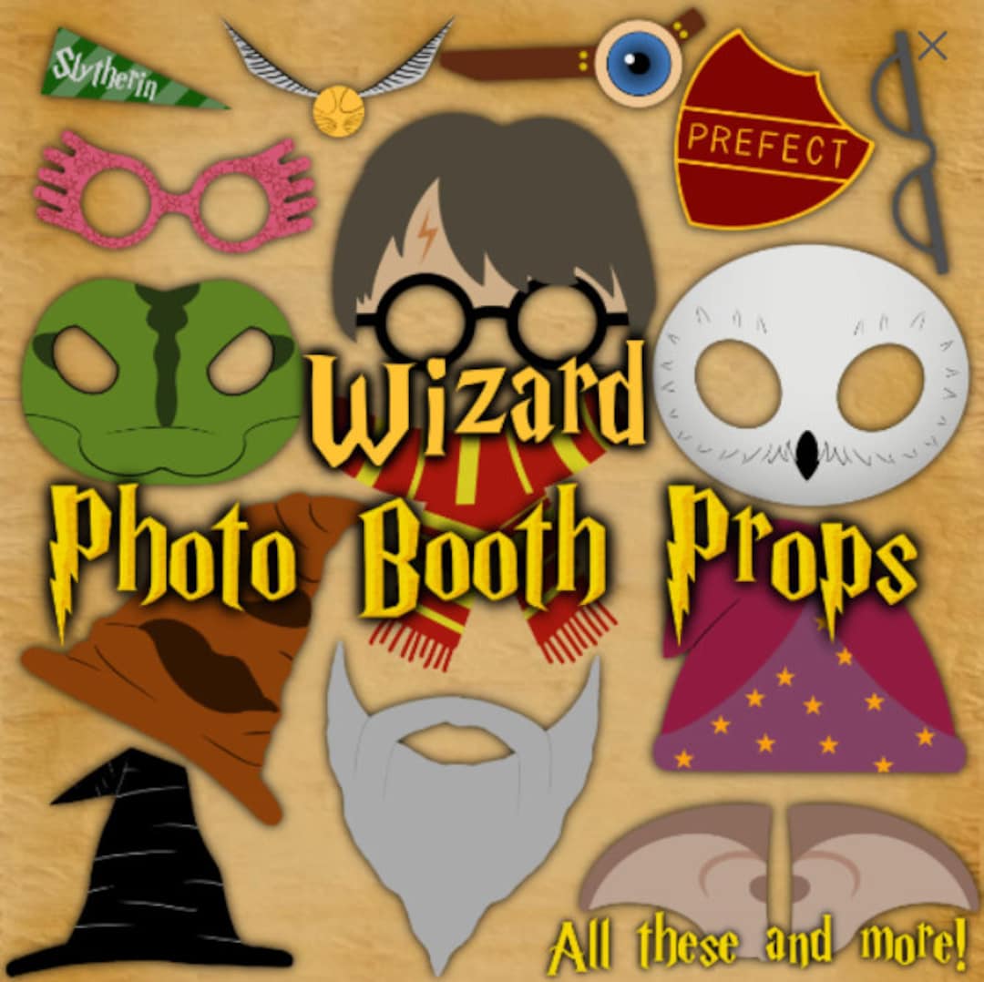 Wizard Photo Booth Props 17 Pages Instant Download - Etsy