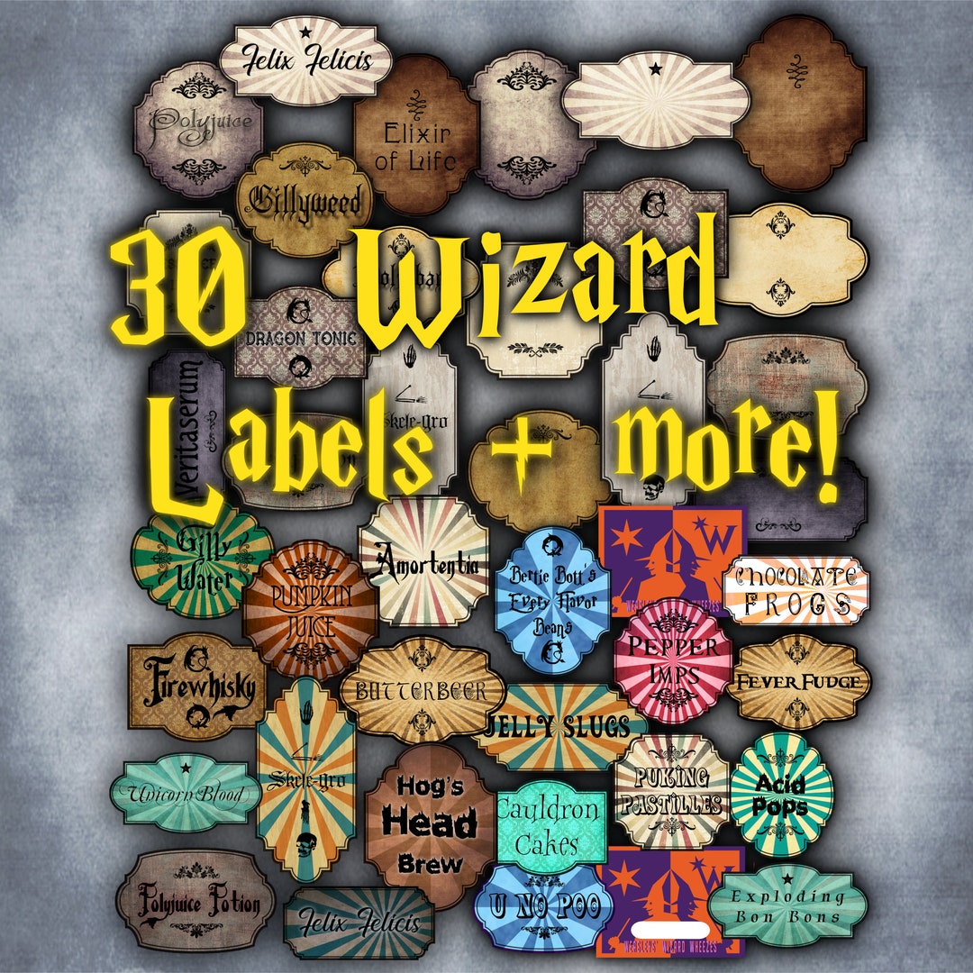 30+ Wizard Potion Bottle Labels and More Instant Download - Etsy