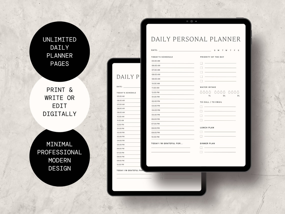 Editable Daily Planner | Printable Daily Planner | Daily Planner for ...