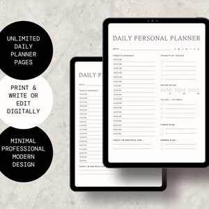 Editable Daily Planner | Printable Daily Planner | Daily Planner for ...