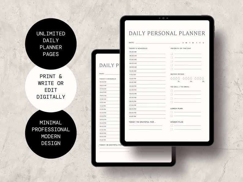 Editable Daily Planner | Printable Daily Planner | Daily Planner for ...