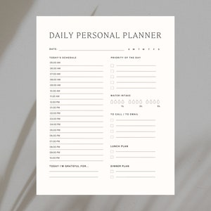 Editable Daily Planner | Printable Daily Planner | Daily Planner for ...